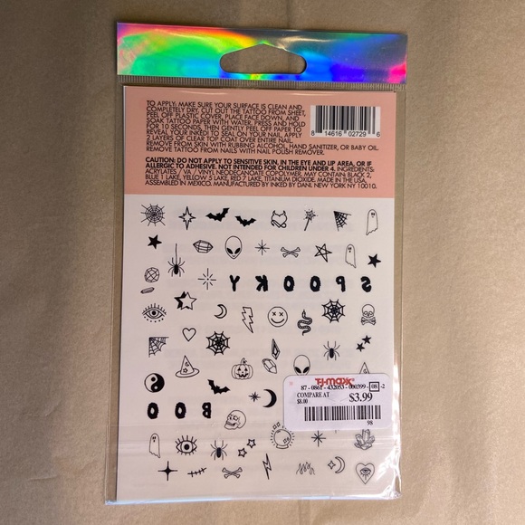 inked | Accessories | Inked Spooky Temporary Tattoos | Poshmark